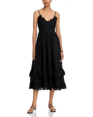 Aqua Lace Bodice Maxi Dress Exclusive - Black