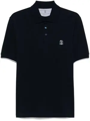 Brunello Cucinelli Logo Cotton Polo Shirt - Multicolor