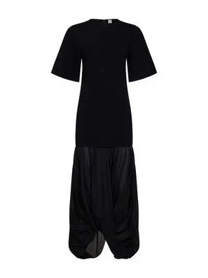 TOTEME Cocoon T-shirt Dress With Twisted Skirt - Multicolor