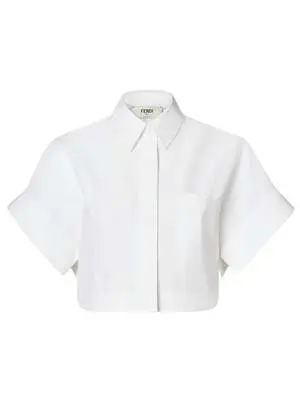 Fendi Cropped Shirt With Cocoon Sleeves - White