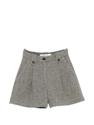 GOLDEN GOOSE Pleated Wool-blend Shorts - Grey