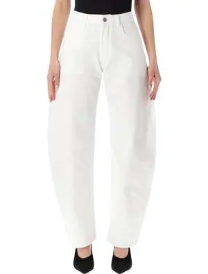Alaïa ALAIA Low-Waist Curved Leg Denim Jeans Bianco