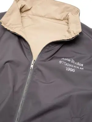 Acne Studios Zip Up Jacket With Rear Logo Print - Multicolor