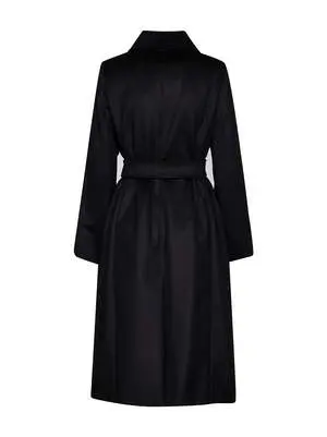 Max Mara Black Bcollag Long Wrap Coat