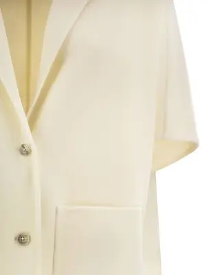Herno Double Wool Cape With Lapel Collar