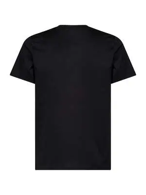 Moncler Black Cotton Jersey T-shirt With Double Logo Patch