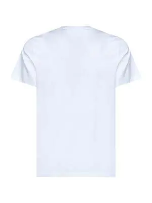 Moncler White Cotton Jersey T-shirt With Double Logo Patch
