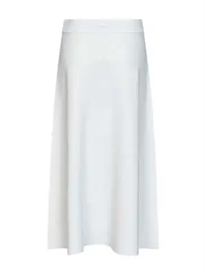 Max Mara White Viscose Crepe Mxmfuggito Flared Midi Skirt