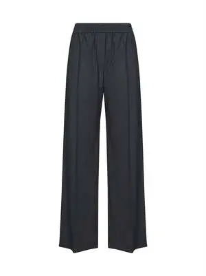 Brunello Cucinelli Dark Grey Wool Loose Track Trousers