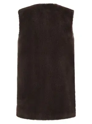 Herno Long Faux Fur-effect Gilet - Brown