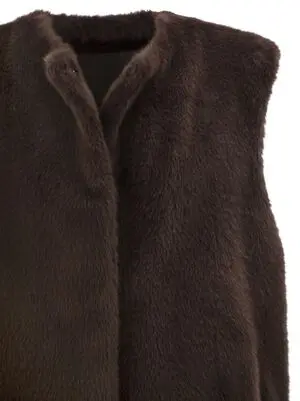 Herno Long Faux Fur-effect Gilet - Brown