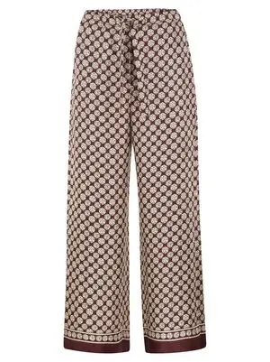 Max Mara Stmamelia Printed Silk Twill Wide-leg Trousers - Multicolor