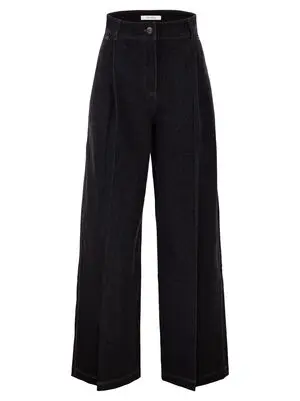 Max Mara Mxpetereo 5-pocket Trousers In Denim-effect Jersey - Multicolor