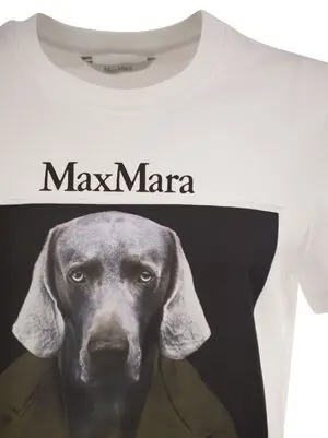 Max Mara Graphic Print Cotton T-shirt - White