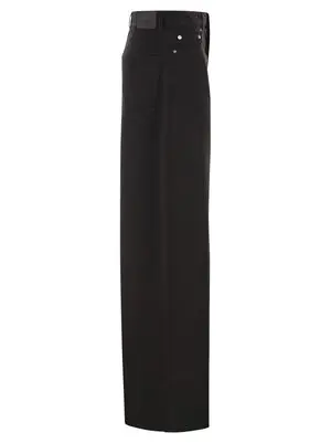 Sportmax Wide-leg Cotton Denim Jeans With Signature Metal Detail - Black