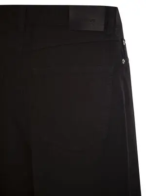 Sportmax Wide-leg Cotton Denim Jeans With Signature Metal Detail - Black