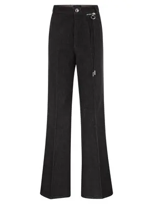 Sportmax Flared Cotton Denim Jeans With Signature Metal Details - Multicolor