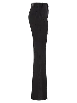 Sportmax Flared Cotton Denim Jeans With Signature Metal Details - Multicolor