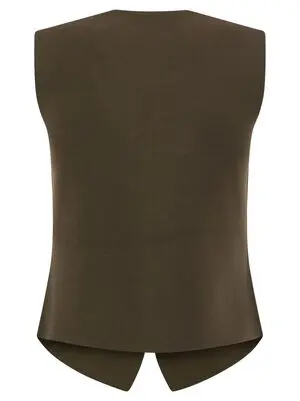 Max Mara Viscose Knit Waistcoat With Gold-tone Buttons - Yellow