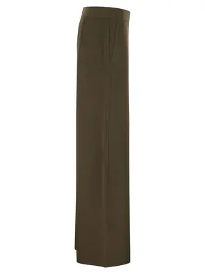 Max Mara Faida Wide-leg Viscose Knit Trousers - Yellow