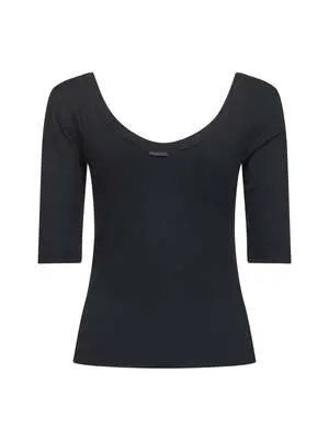 Brunello Cucinelli Ribbed Stretch Jersey T-shirt With Monili Detail - Multicolor