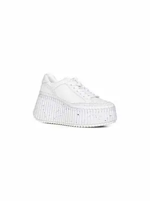 Chloé White Nama Wedge Sneakers