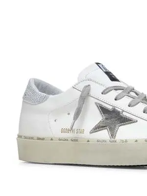 GOLDEN GOOSE White Hi Star Sneakers With Metallic Silver Accents