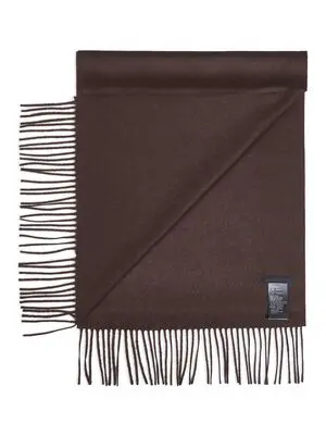 Prada Accessori Pelletteria Brown Silk And Cashmere Scarf