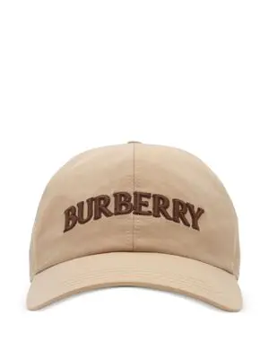 Burberry Logo Embroidered Cotton Gabardine Baseball Cap - Multicolor