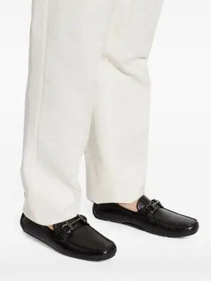 FERRAGAMO Horsebit Leather Driver Shoes - Multicolor
