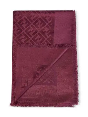 Fendi Silk Cherry Silk And Wool Ff Shawl - Multicolor