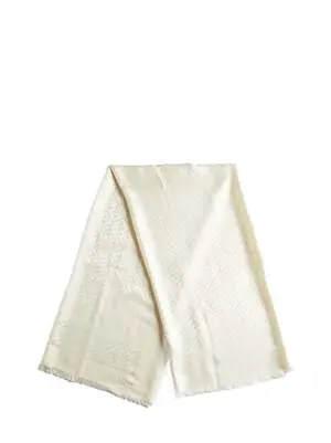 Fendi Silk Ivory Organic Silk Shaw