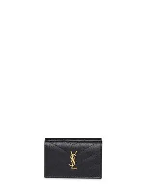 Saint Laurent Black Cassandre Origami Tiny Wallet - Multicolor
