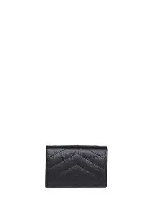 Saint Laurent Black Cassandre Origami Tiny Wallet