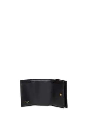Saint Laurent Black Cassandre Origami Tiny Wallet