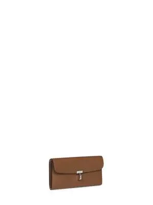 TOTEME Tiramisu Brown Palmellato Leather T-lock Wallet - Multicolor