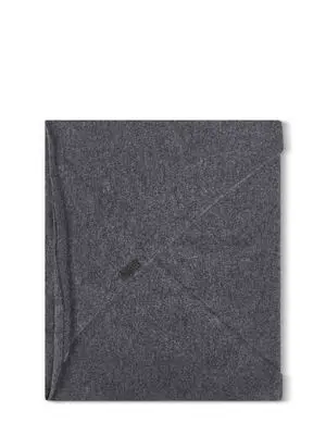 Brunello Cucinelli Lead Grey Cashmere Scarf With Monili - Multicolor