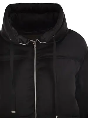 Herno High-neck Down Jacket With Drawstring Collar - Black