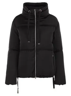 Herno High-neck Down Jacket With Drawstring Collar - Black