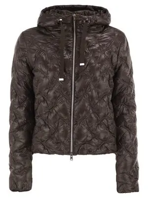 Herno Diamond-quilted Hooded Down Jacket - Brown