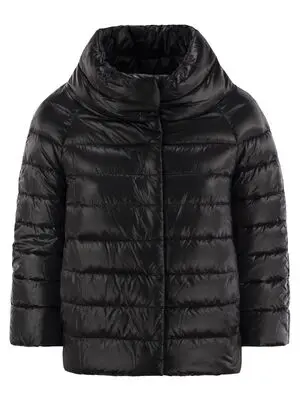 Herno Sofia Mini Cape With 3/4 Sleeves - Black