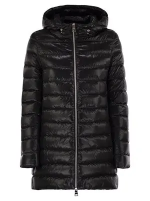 Herno A-shape Ultralight Nylon Down Jacket With Adjustable Hood - Black