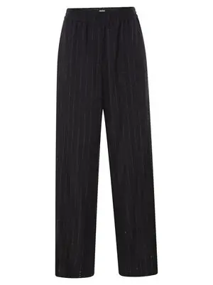 Brunello Cucinelli Pinstriped Sequined Elasticated Waist Trousers - Blue