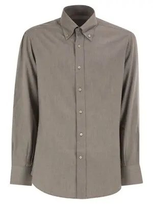 Brunello Cucinelli Cotton And Lyocell Button-down Shirt - Multicolor
