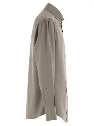 Brunello Cucinelli Cotton And Lyocell Button-down Shirt - Multicolor