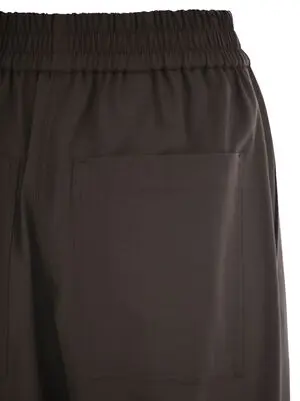 Brunello Cucinelli Stretch Virgin Wool Wide-leg Trousers