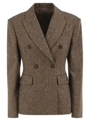 BRUNELLO CUCINELLI BRUNELLO CUCINELLI Double-Breasted Tailored Wool Blend Blazer