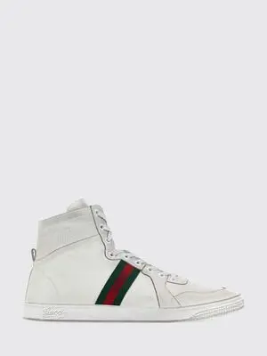 Gucci Leather High Top Sneakers - White