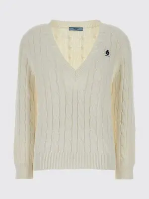 Prada Cream Cotton Cable Knit V-neck Sweater - White