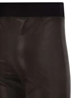 Brunello Cucinelli Skinny Fit Stretch Nappa Leather Trousers - Brown